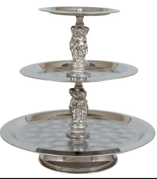 3 tier silver serving tower – TR Tents & Events